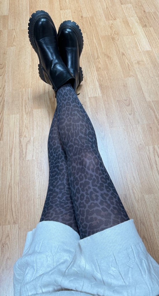 Strumpbyxor - Alma - Leopard - Grå - Nyhet – Lowinas